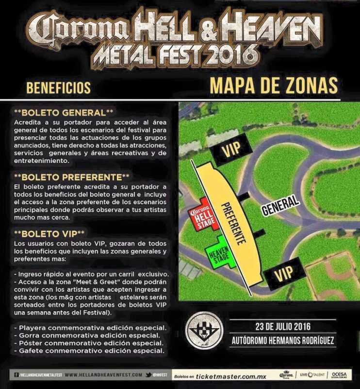 HellAndHeaven 2016 - Mapa de Zonas y beneficios.