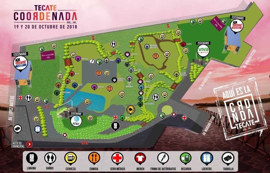 Mapa del Tecate Coordenada 2018