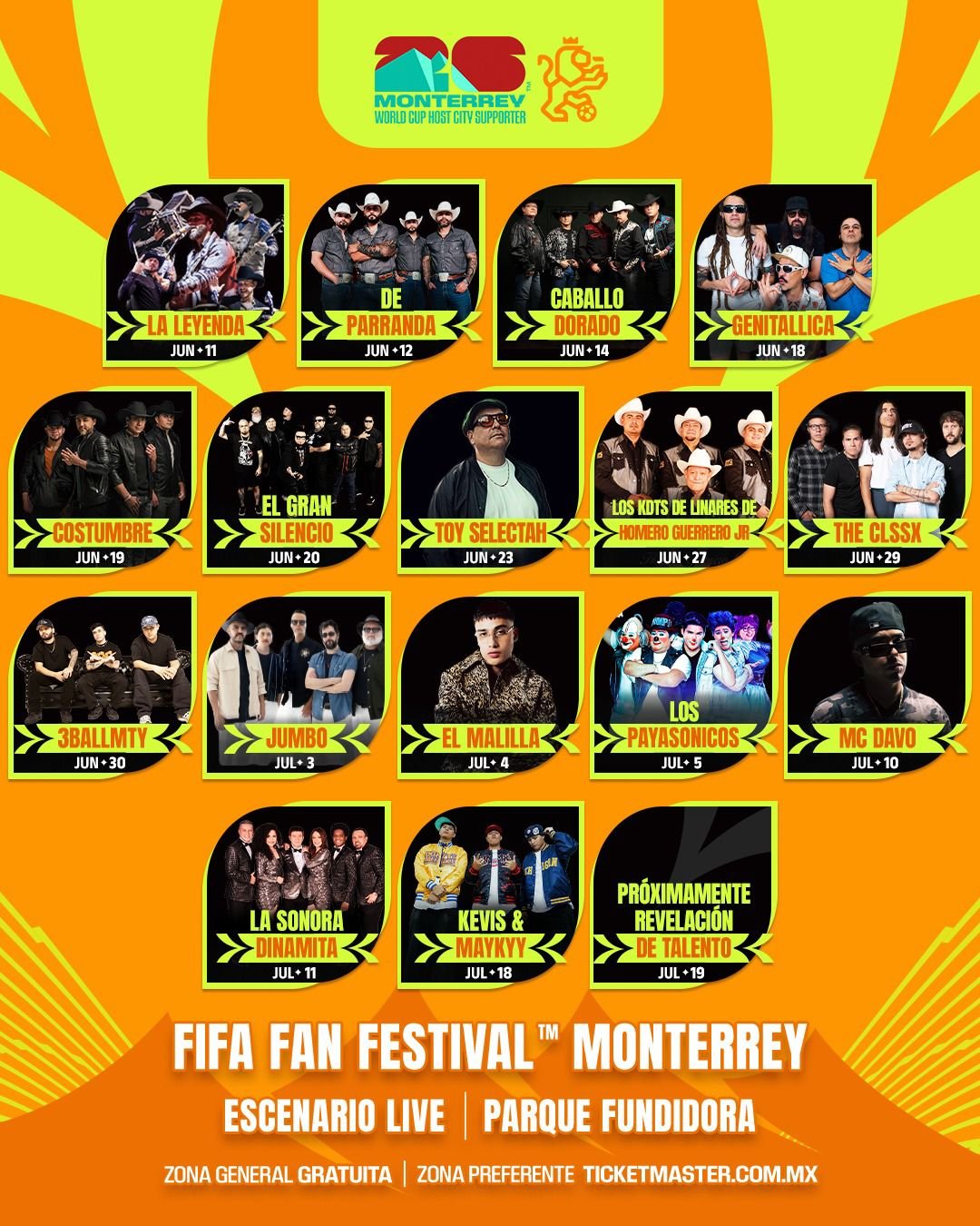 FIFA Fan Fest Monterrey 2026: Imagine Dragons, Chayanne y Enrique ...